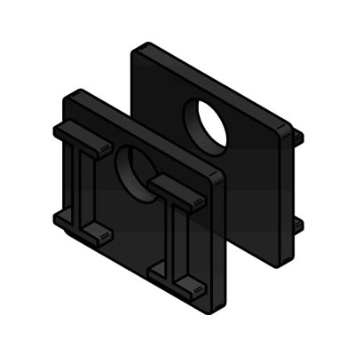 Square Glass Holder Rubber Set 8mm - EasyFix Balustrades
